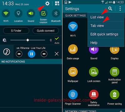 Inside Galaxy: Samsung Galaxy S5: How to Change the Settings Menu View ...