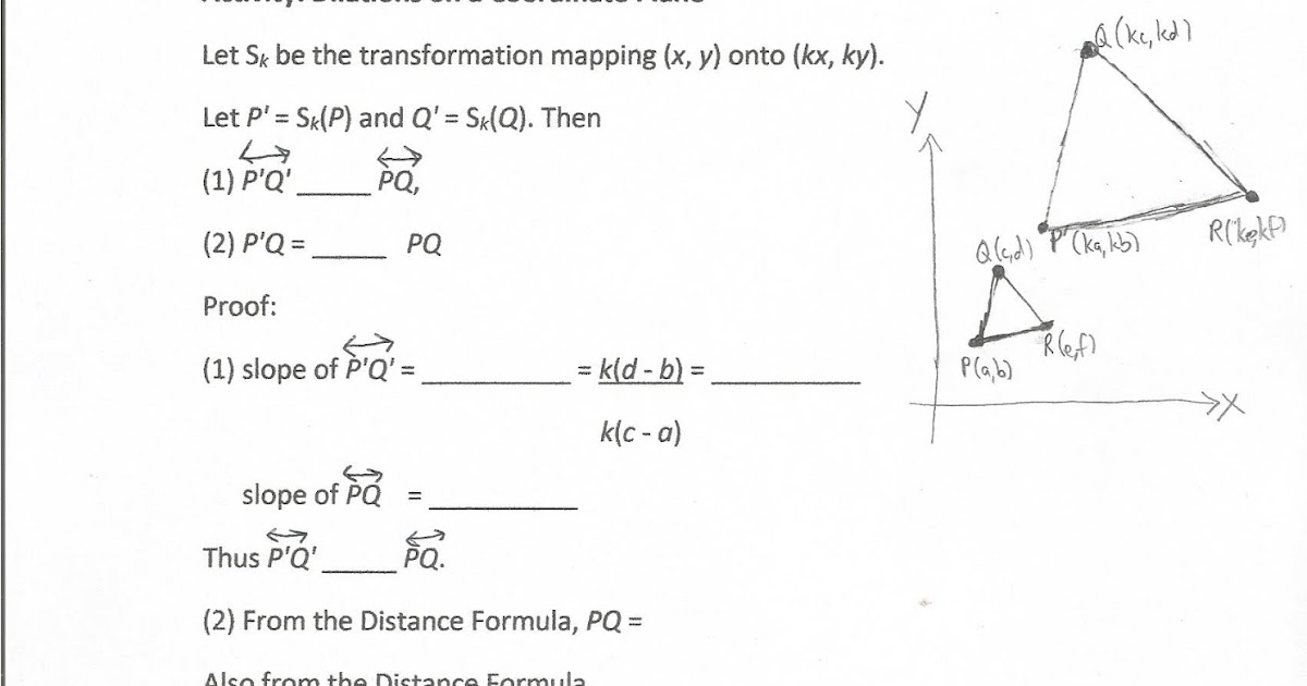 Geometry, Common Core Style: Lesson 12-1: Size Changes on a Coordinate ...