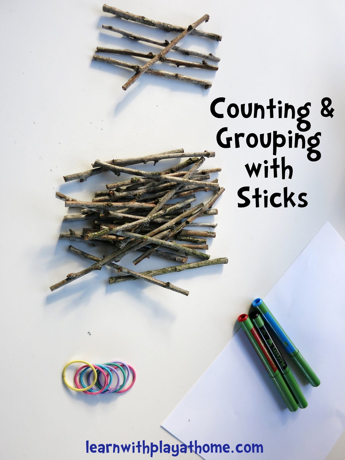 Learn with Play at Home: Counting and Grouping with Sticks. Playful Maths