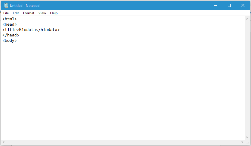 Membuat Biodata dengan Notepad | HTML - Cek Smartphone