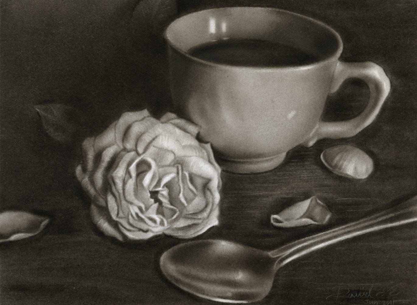 Pencil Drawings by David Te: Challenge No. 1 - Morning Refreshments