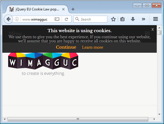 10 Jquery Plugins For Eu Cookie Law Notification Popup Learning Jquery
