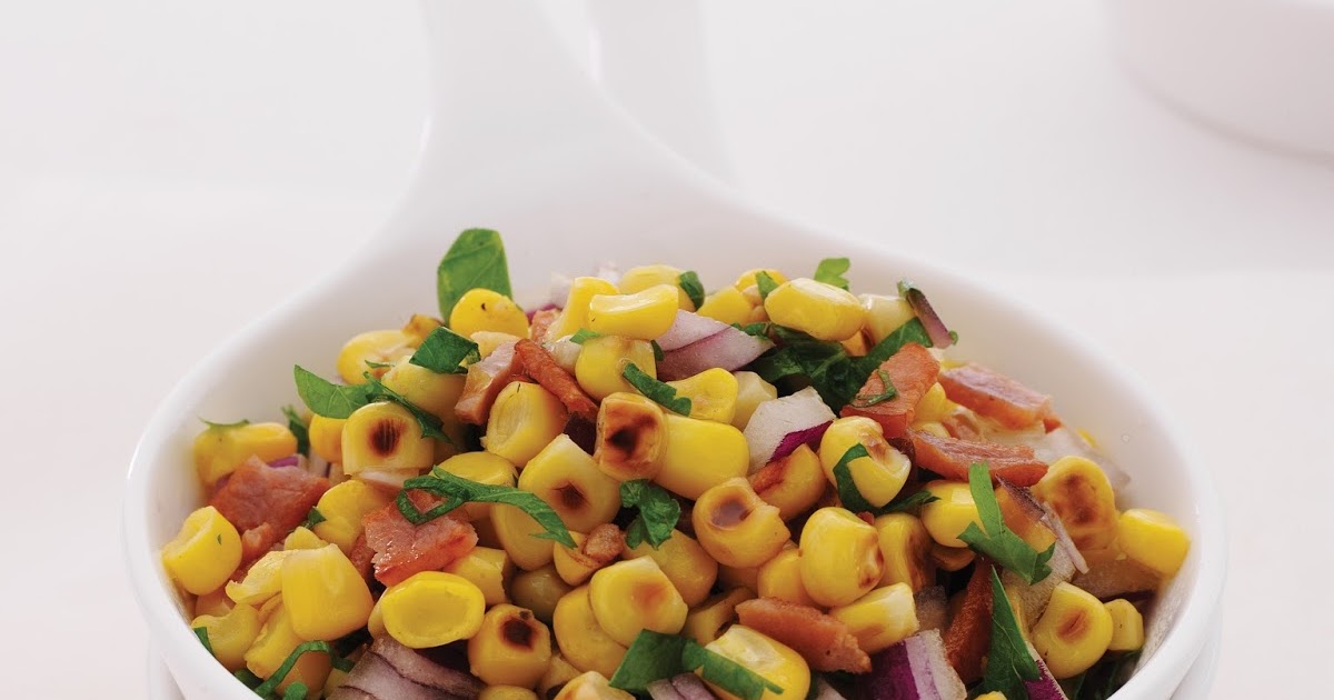 Roasted Corn with Bacon and Red Onion