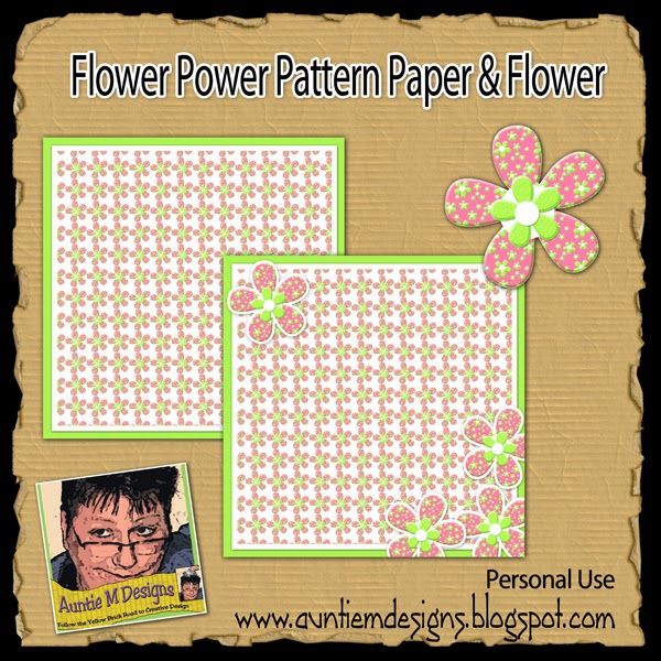 Auntie M Designs: Flower Power Papers