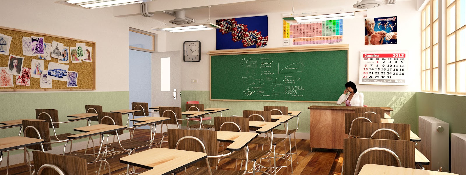 Raftti Design Portfólio: Sala de Aula - Estudo