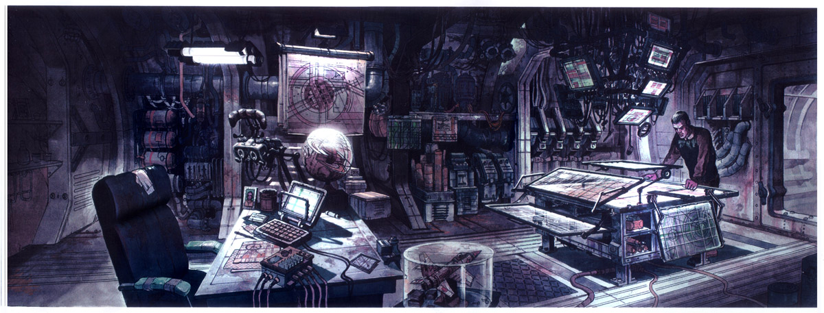 Jim Martin Concept Art: War Room with chart table