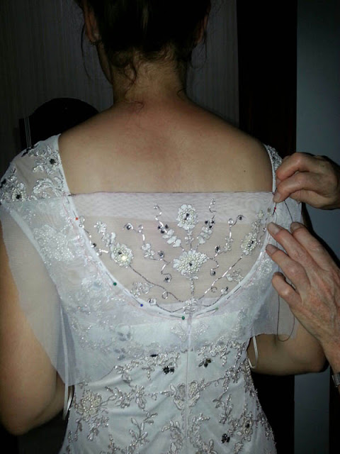 Sew in Love: Wedding Dress Modesty Panel - fitting and wearing