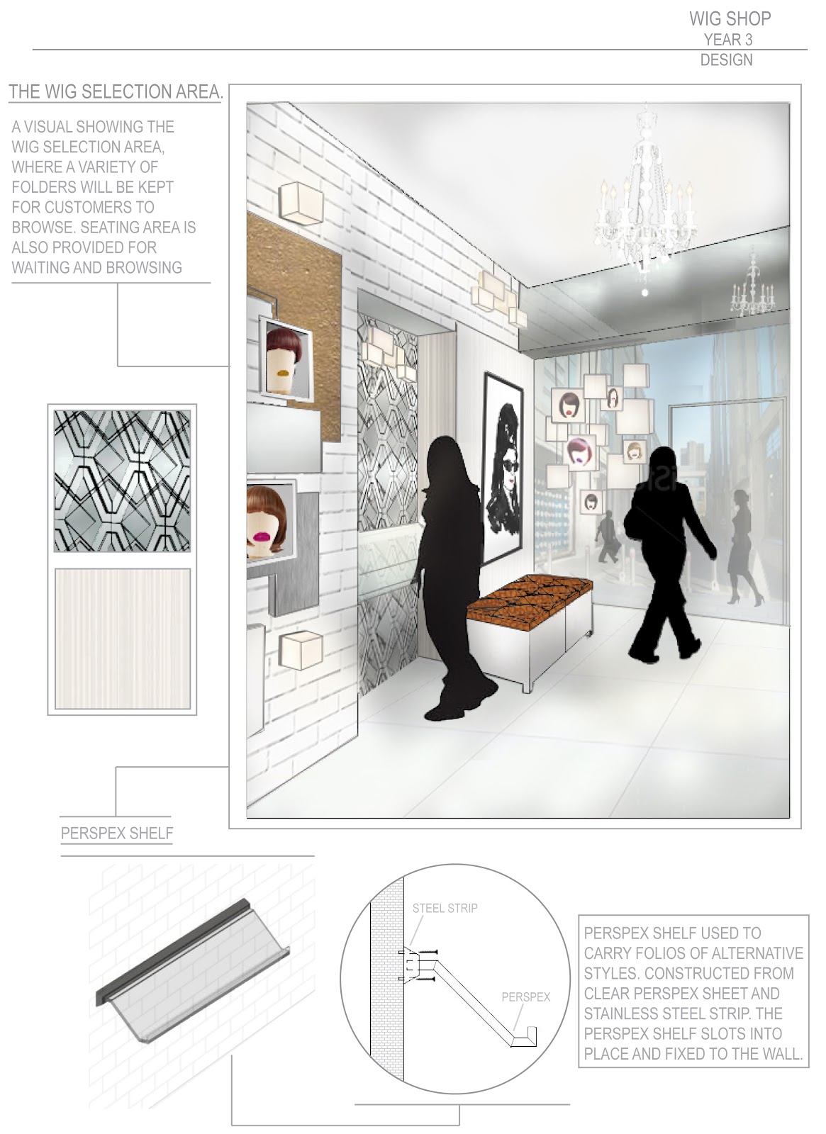 Interior Design: 3rd year Wig Shop