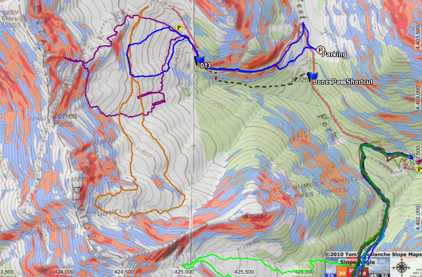 -- Tom's Trip Reports --: Jones Pass Snowshoe 111211