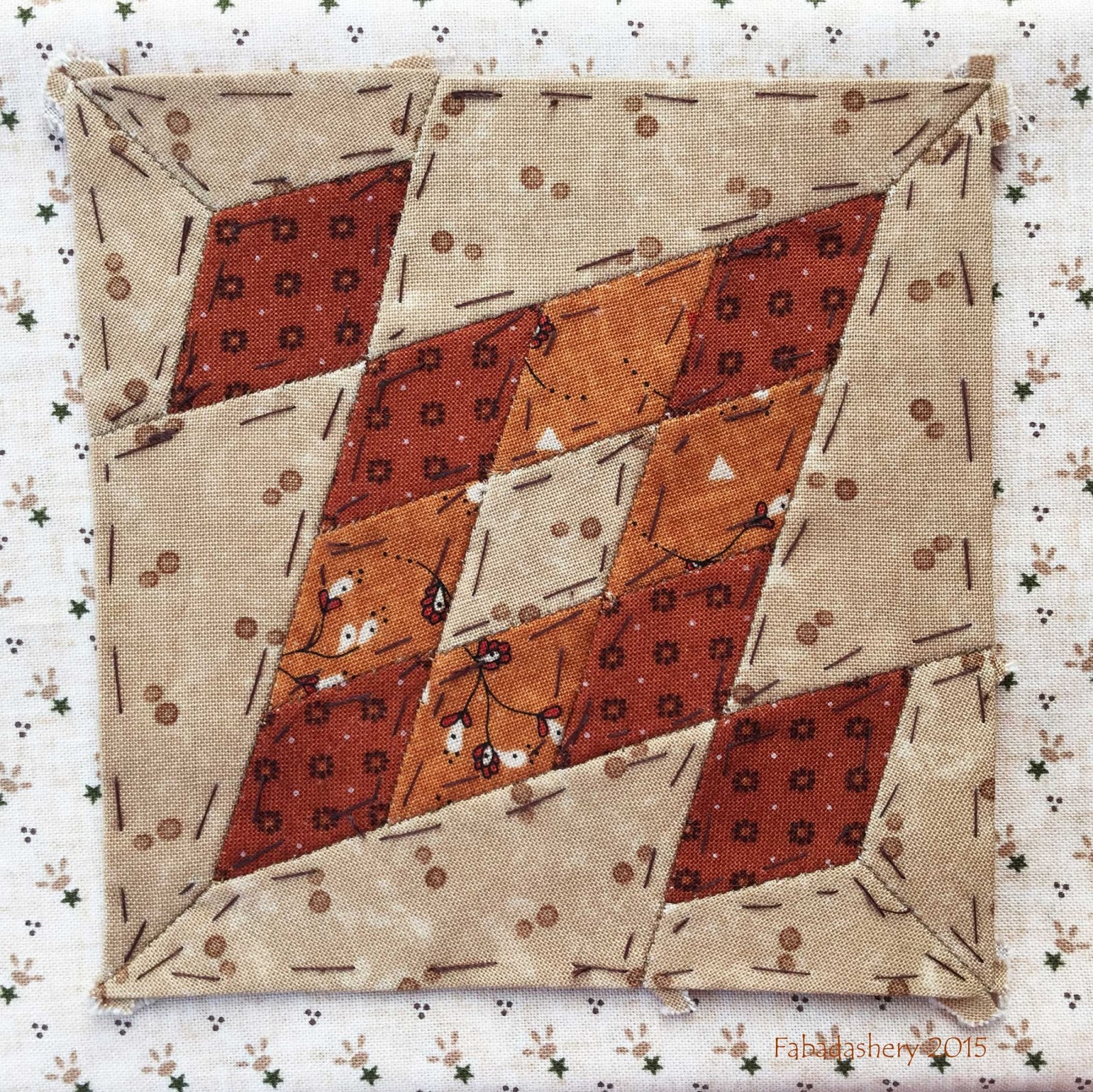 Fabadashery: Dear Jane Quilt - Block C2 Streak of Lightning