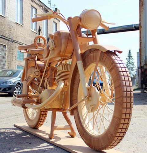 Wooden Motorcycle Sculpture | Inspiring Design - S7eep