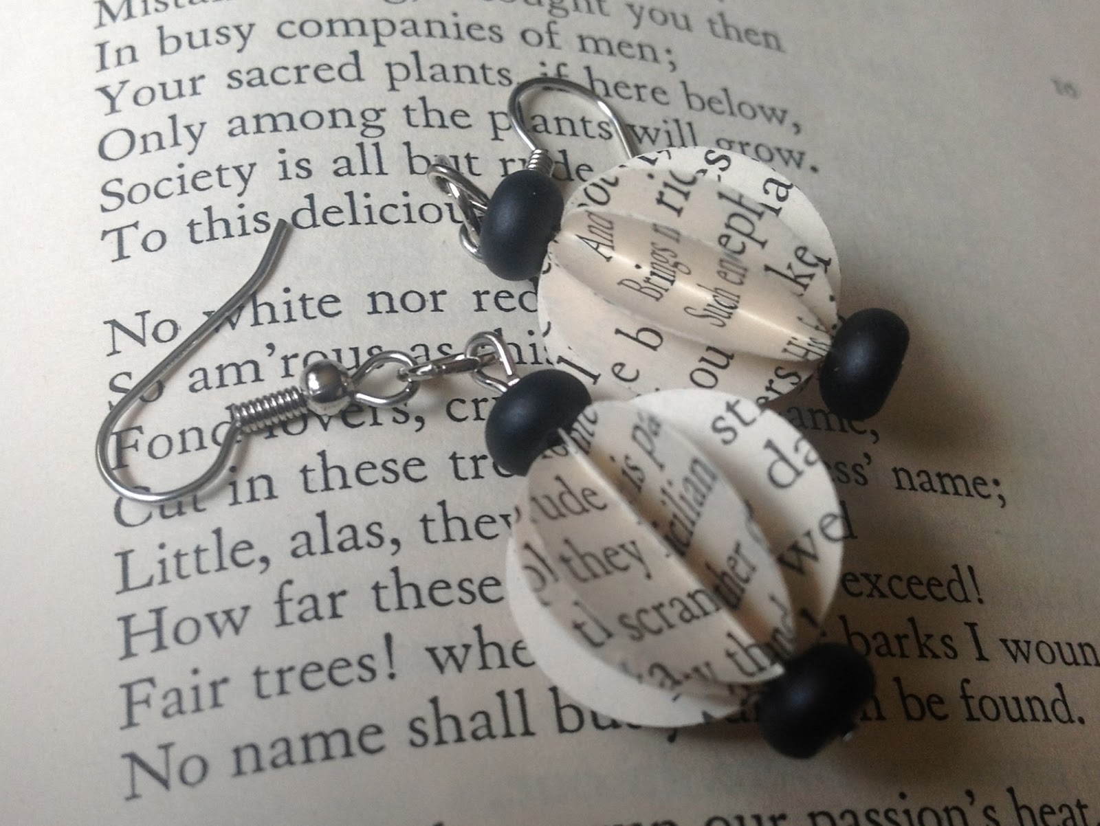 ECO REBELUTION: Upcycled Paper Poetry Hook Earrings