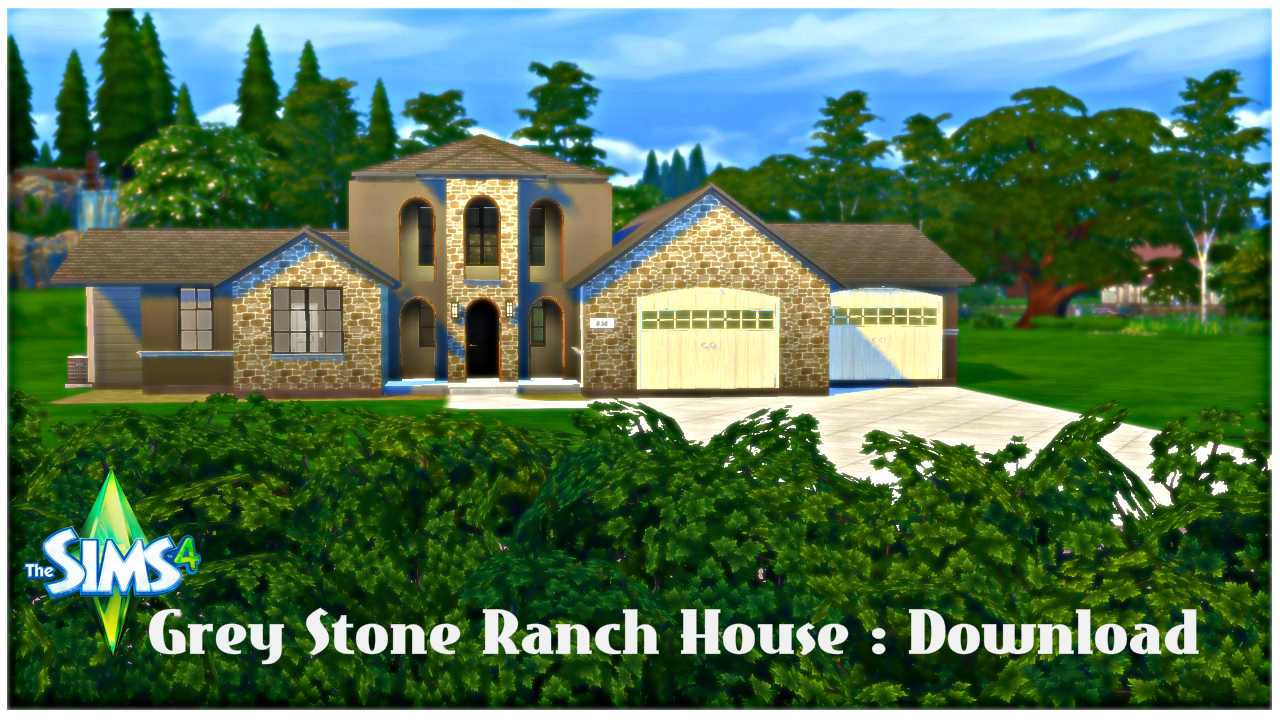 Grey Stone Ranch House : The Sims 4 : Download ~ Sims4NSecondLife.com