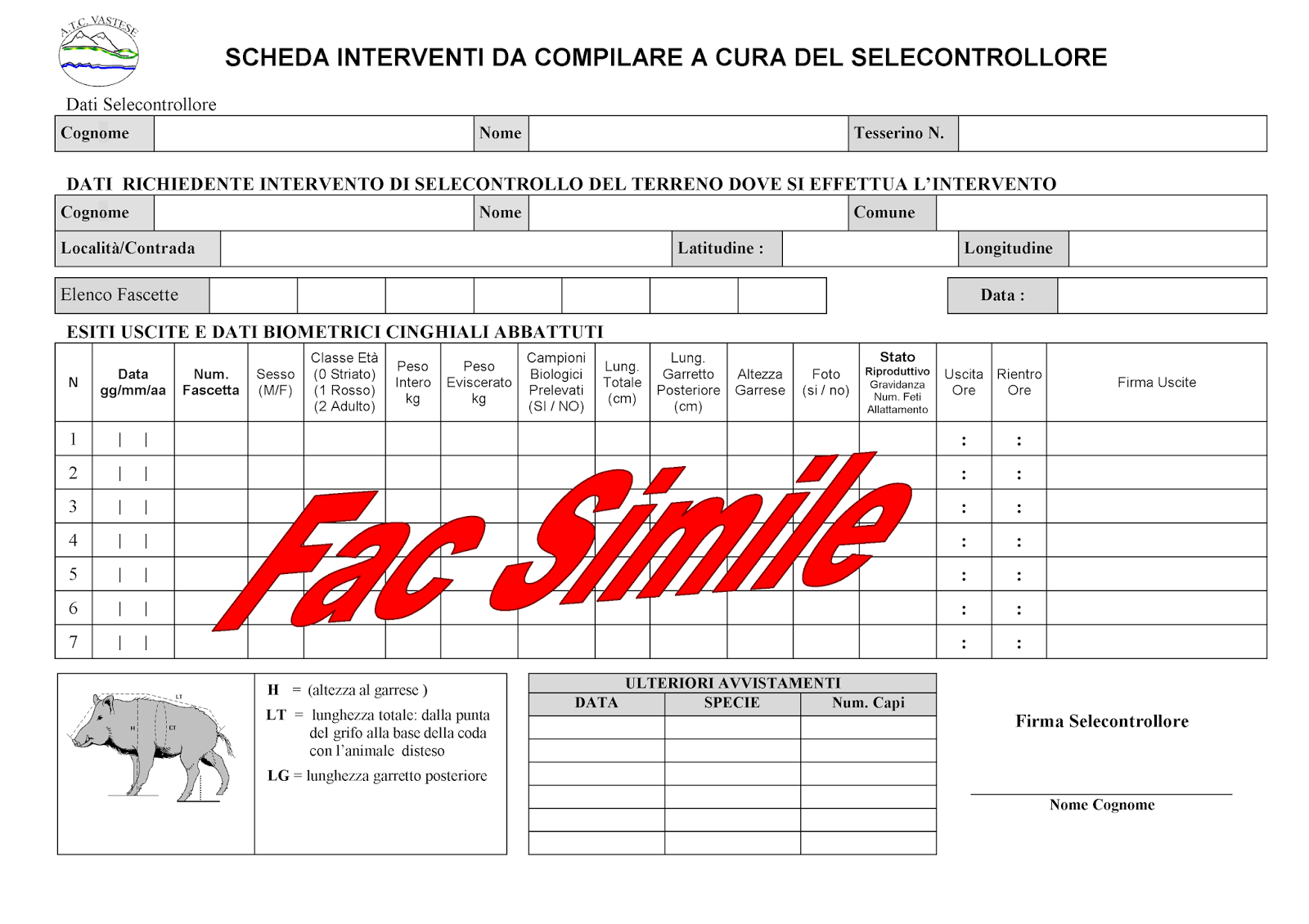 Federazione Provinciale Chieti Arci Caccia CSAA : Modulistica Atc ...