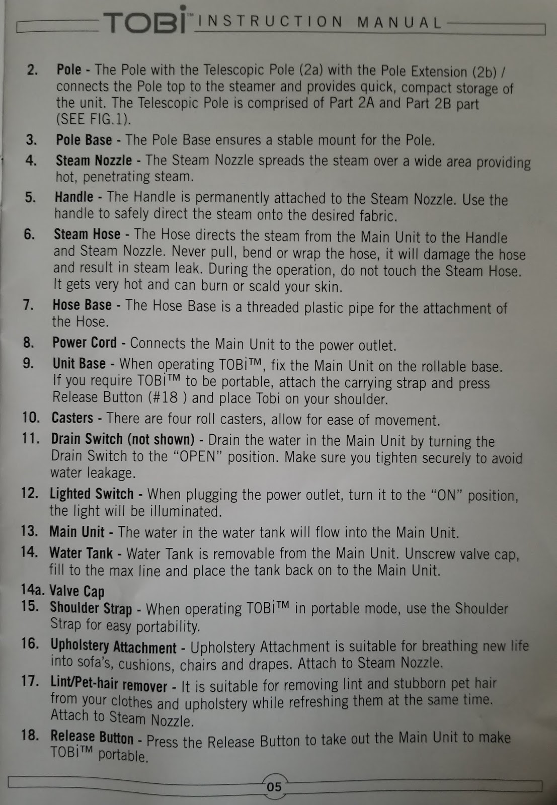 Find Your Manuals Here...: Tobi Upright Steamer Model EC1633 Instrucion ...