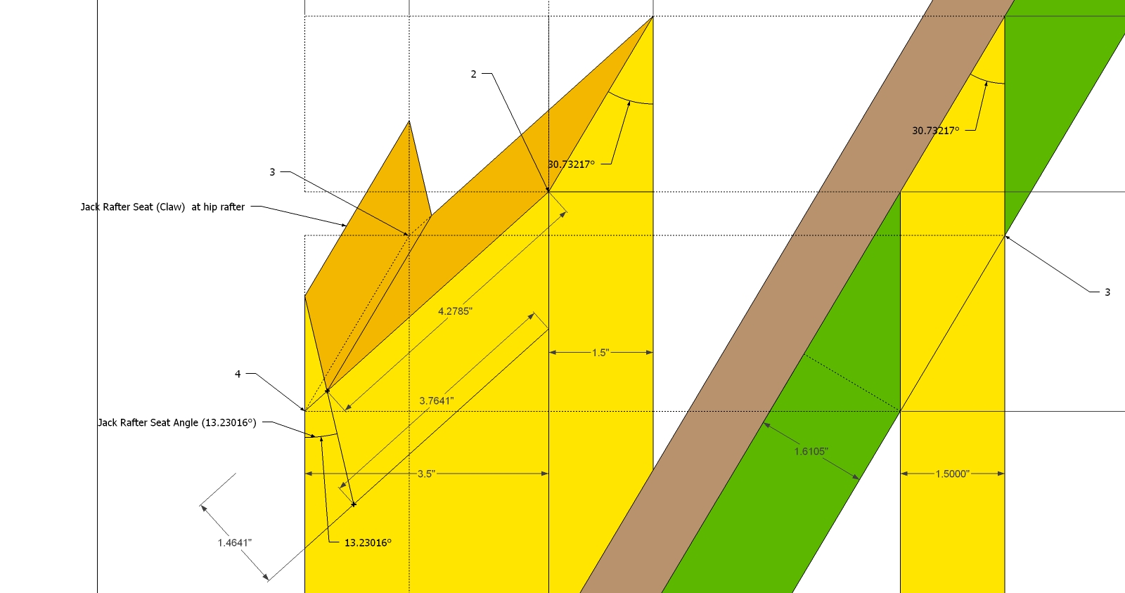 Roof Framing Geometry: Klauenschifter -- the claw