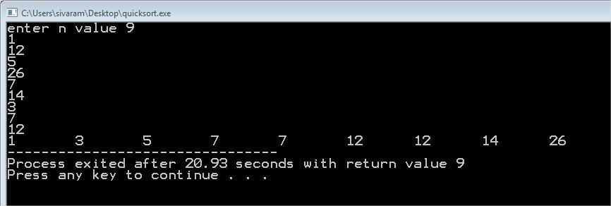 Technology Blog C Program To Implement Quick Sort Taking Pivot As Last Element