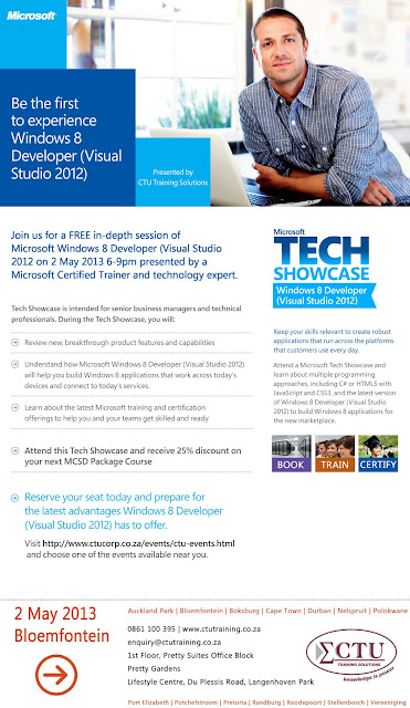 Windows 8 Developer Tech Showcase at CTU Bloemfontein | CTU Training ...
