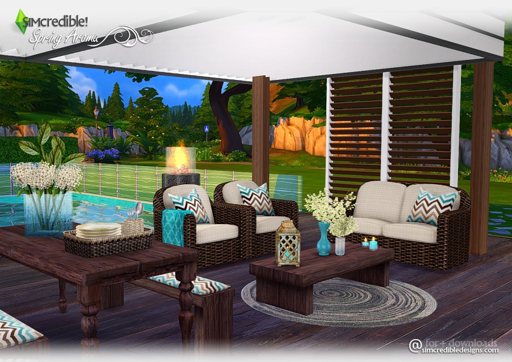 My Sims 4 Blog: Spring Aroma Outdoor Set by Simcredible Designs