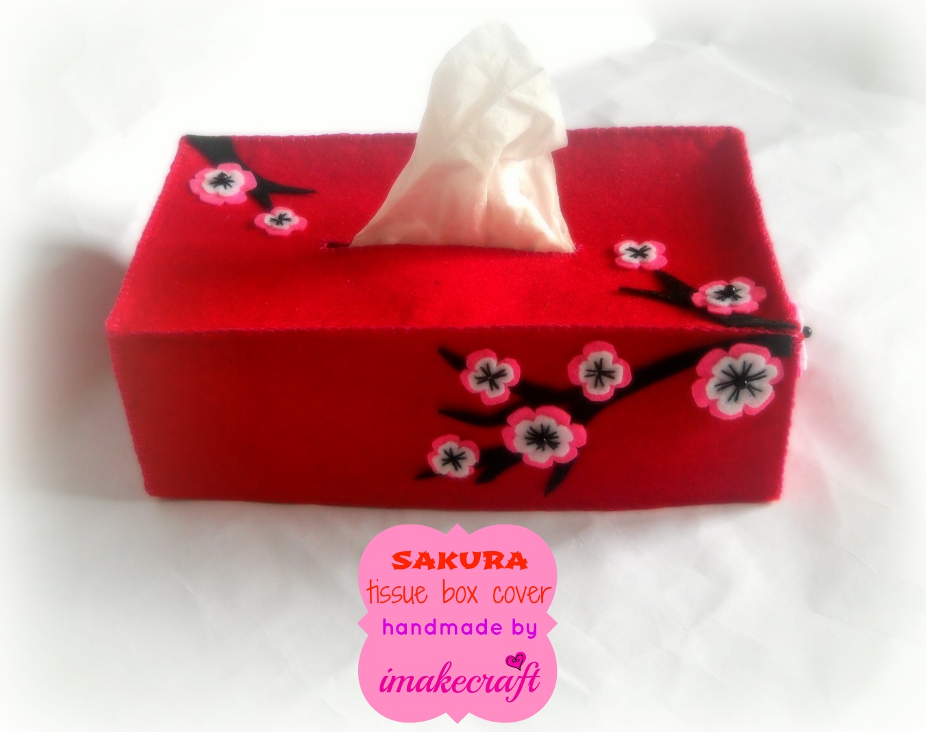 imakecraft: Handmade Tissue Box Cover - SAKURA
