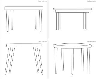 Four Coloring: Free printable Table coloring pages for kids