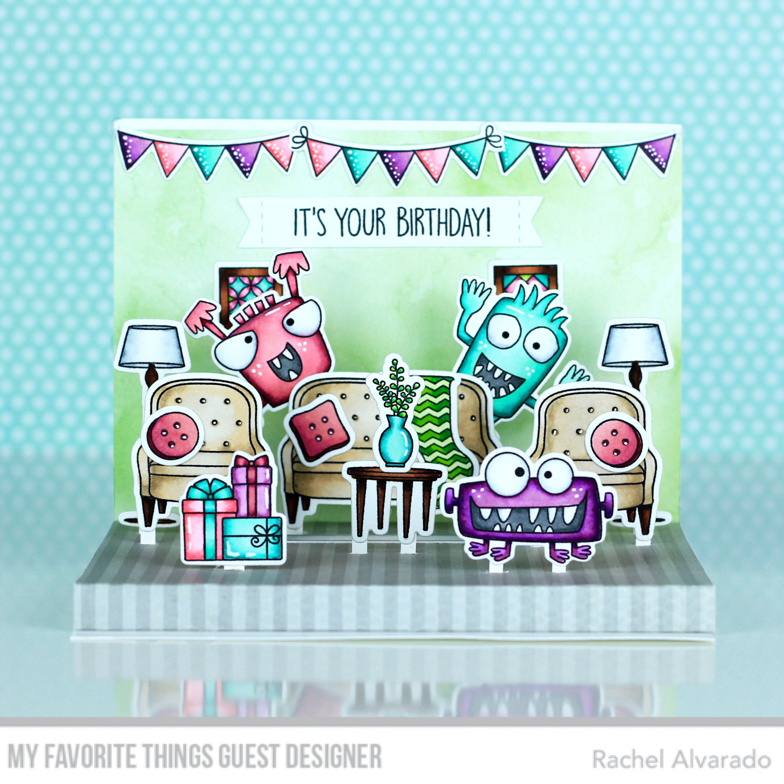 The Unpampered Stamper: "Monster-Sized" Birthday Cards - My Favorite Things