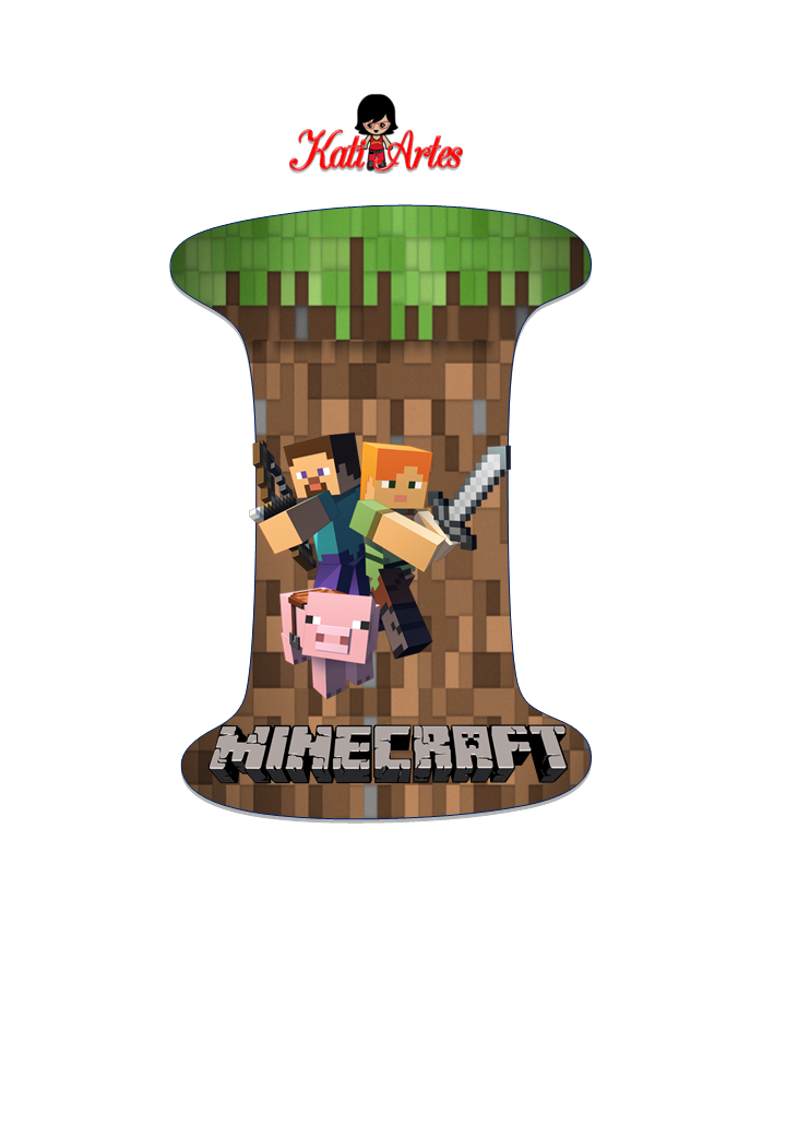 Molde de letras e números Minecraft para imprimir - Festa Free