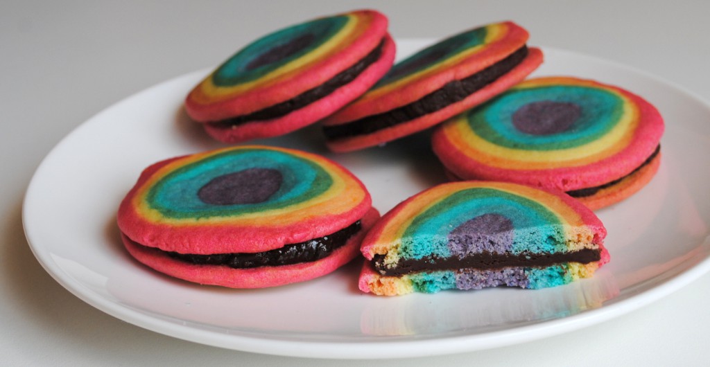 En Horno y Fogón: Galletas ArcoIris rellenas de chocolate para celebrar ...