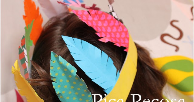 Haz un tocado indio con cartulina y plumas de papel | Pica Pecosa
