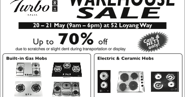 Tua Lobang: Turbo Warehouse sale is back, happening from 20 to 21 May 2017