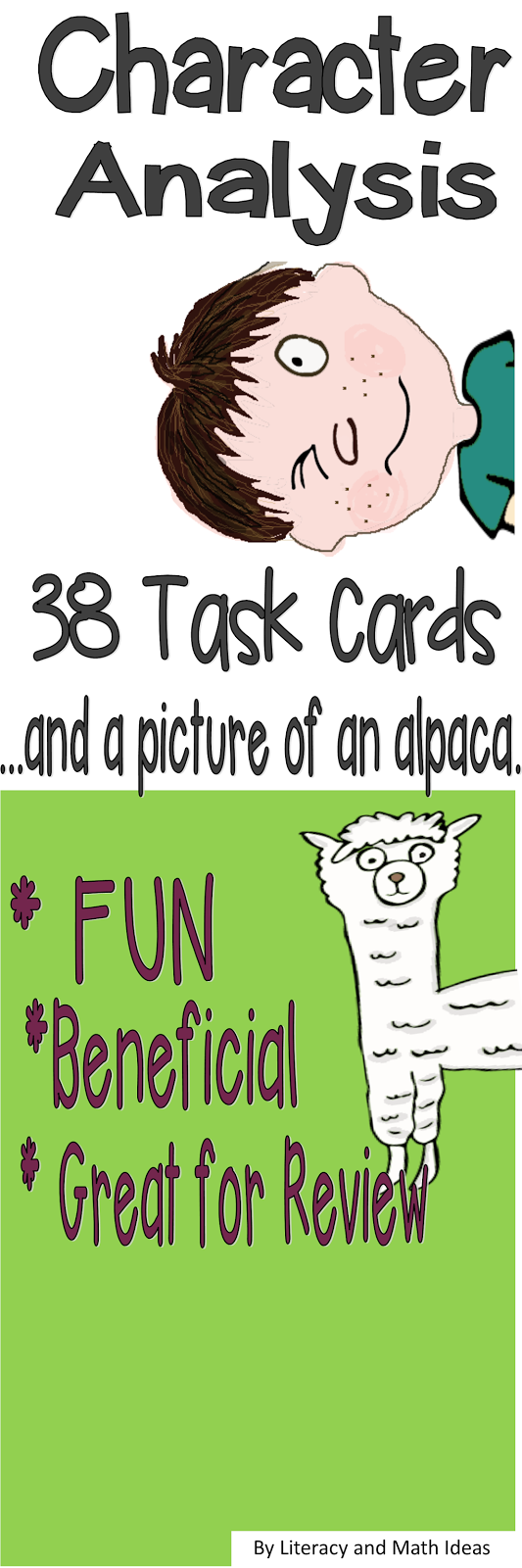 Literacy & Math Ideas: Character Traits Task Cards and Literacy Centers