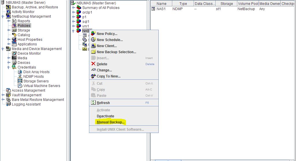 Remote Infrastructure Management Netbackup Ndmp Backup Configuration
