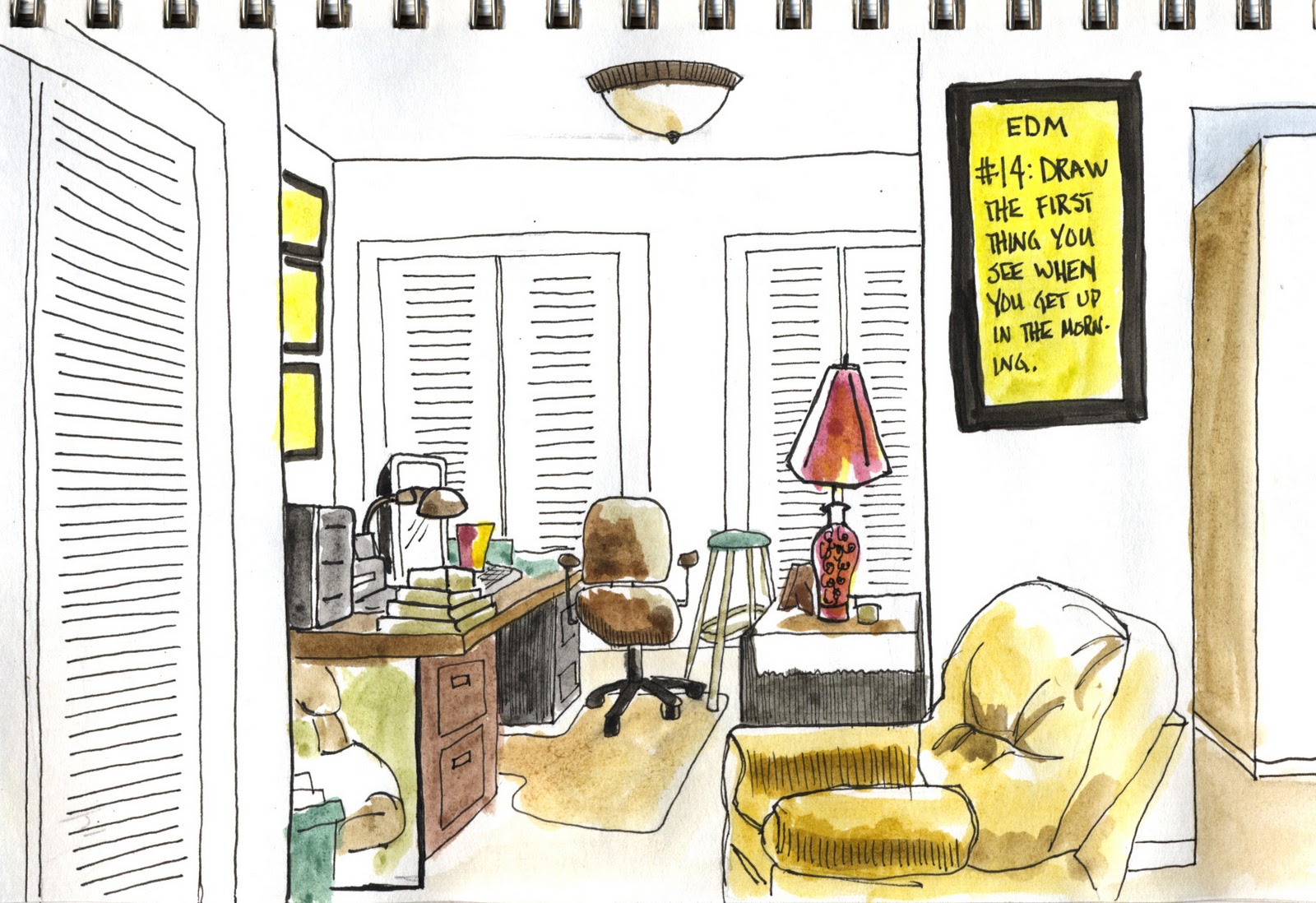 Art-a-Day: "EDM #14: Draw the First Thing You See in the Morning"