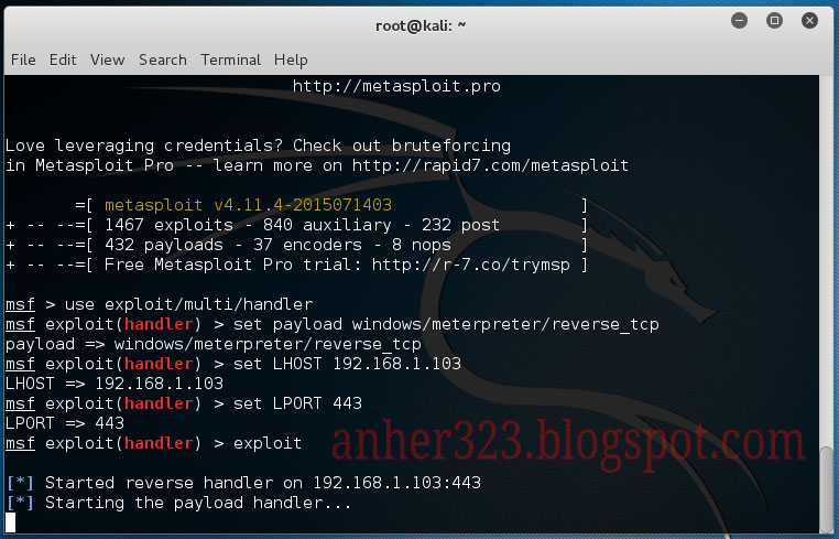 Exploit Windows dengan SEToolkit dan Metasploit di Kali Linux 2.0 | Anherr Blog's