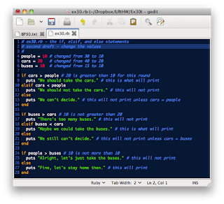 TESTHEAD: Exercise 30: Else And If: Learn Ruby the Hard Way: Practicum