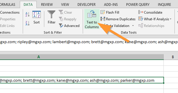 Michael's TechBlog: Excel - split e-mail addresses in one cell to separate rows