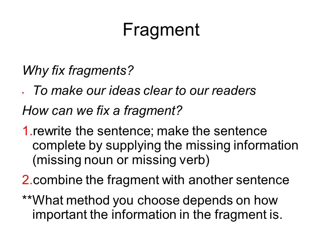 English and ESOL Lab Workshops: Fixing Fragments, Run-Ons, and Comma ...
