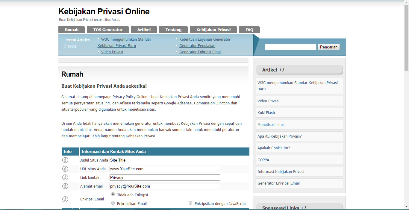Contoh Membuat Disclaimer Generator Bahasa Indonesia dan Inggris ...