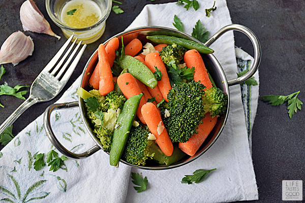 Steamed Vegetables with Garlic Butter | Life Tastes Good