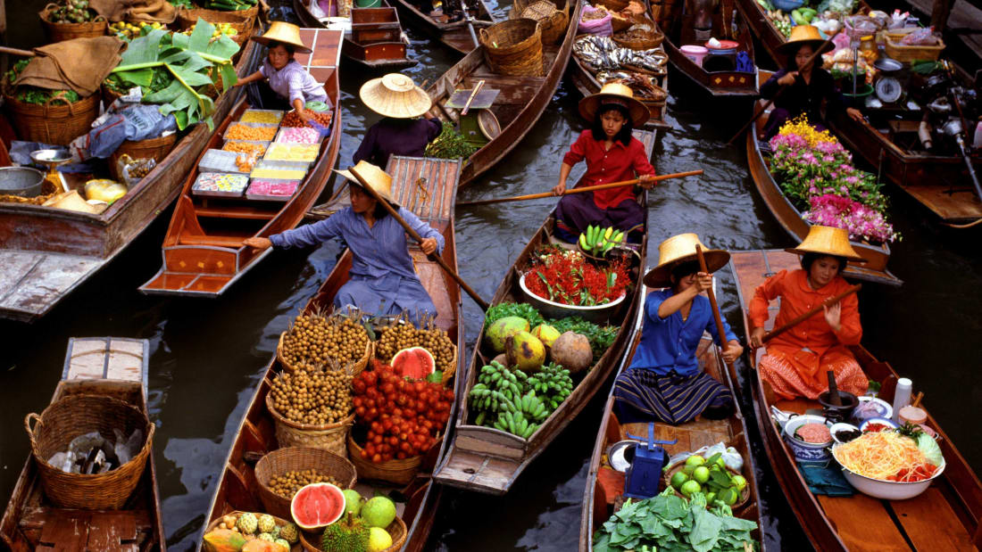 Pasar Terapung (Floating Market) Damnoen Saduak , Thailand