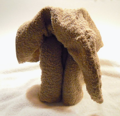 An Elephant a Day: Elephant No. 157: Towel Origami