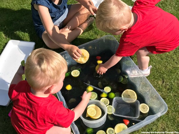 Learning and Exploring Through Play: Sensory Fruit Water Play