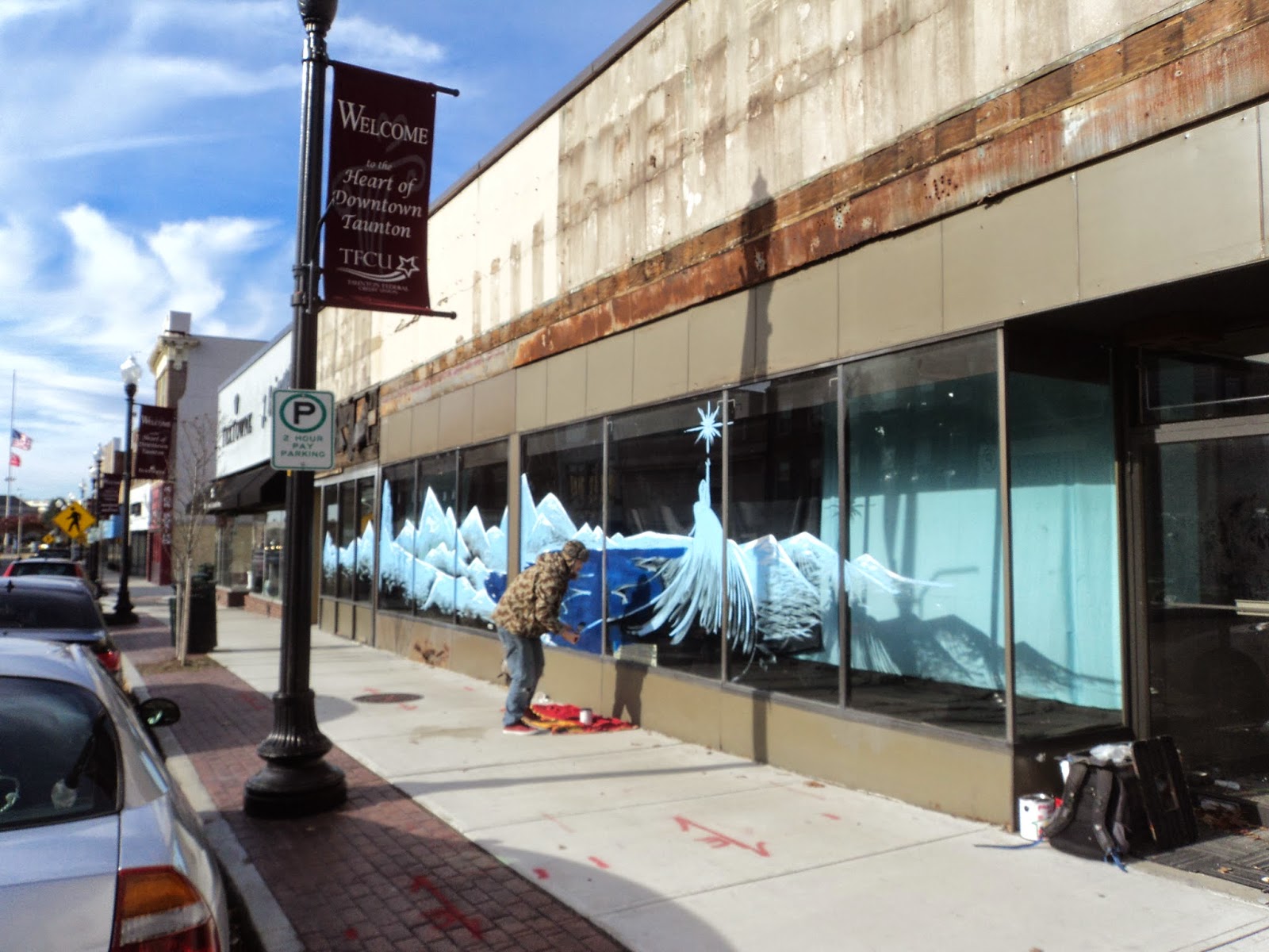 Frozen Window Mural Taunton MA 60 x 8'