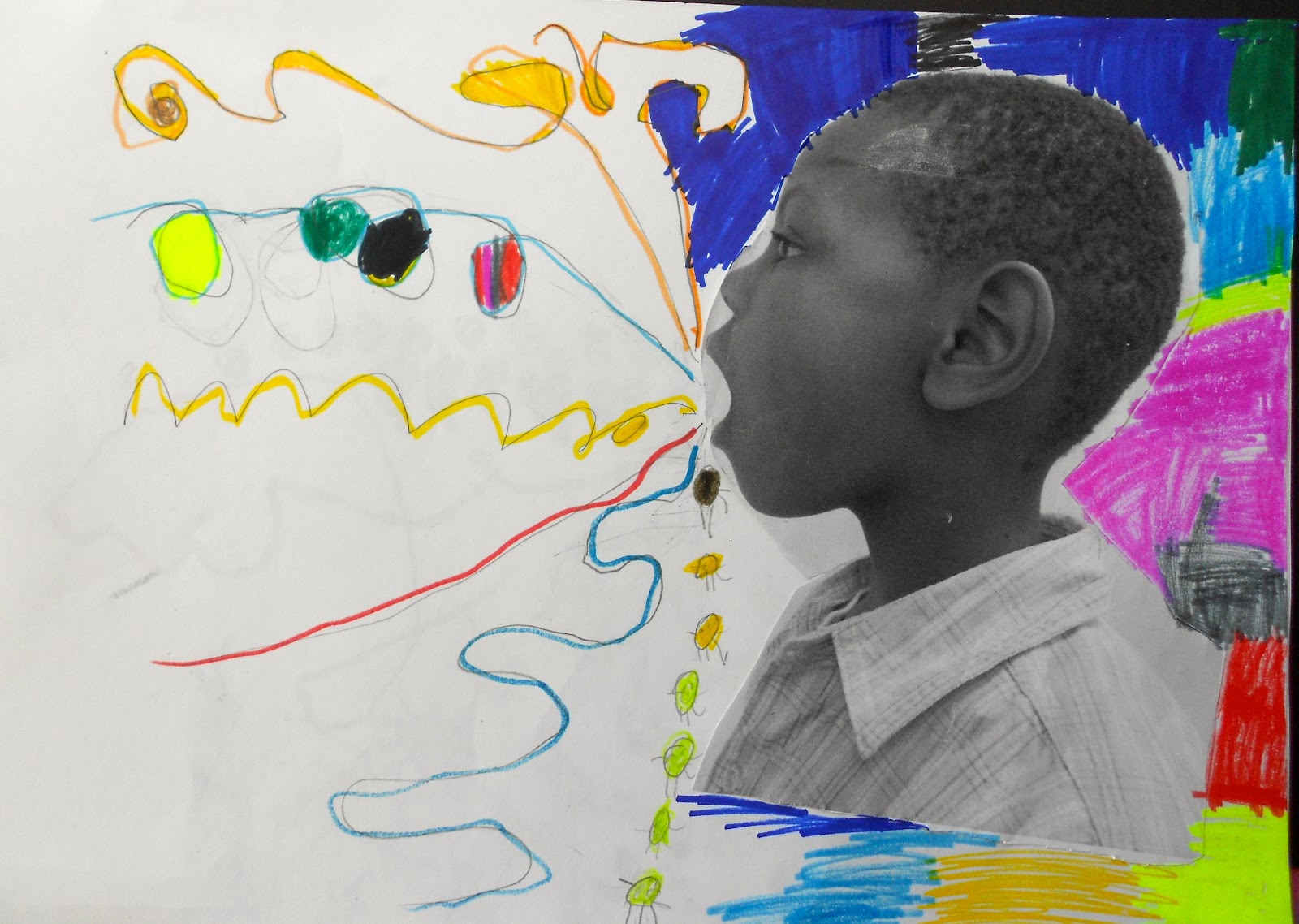Art. Eat. Tie Dye. Repeat.: 1st Grade Line Portraits