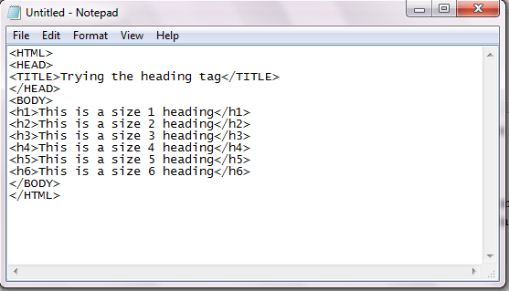 HEADING TAG ~ HTML COADINGS