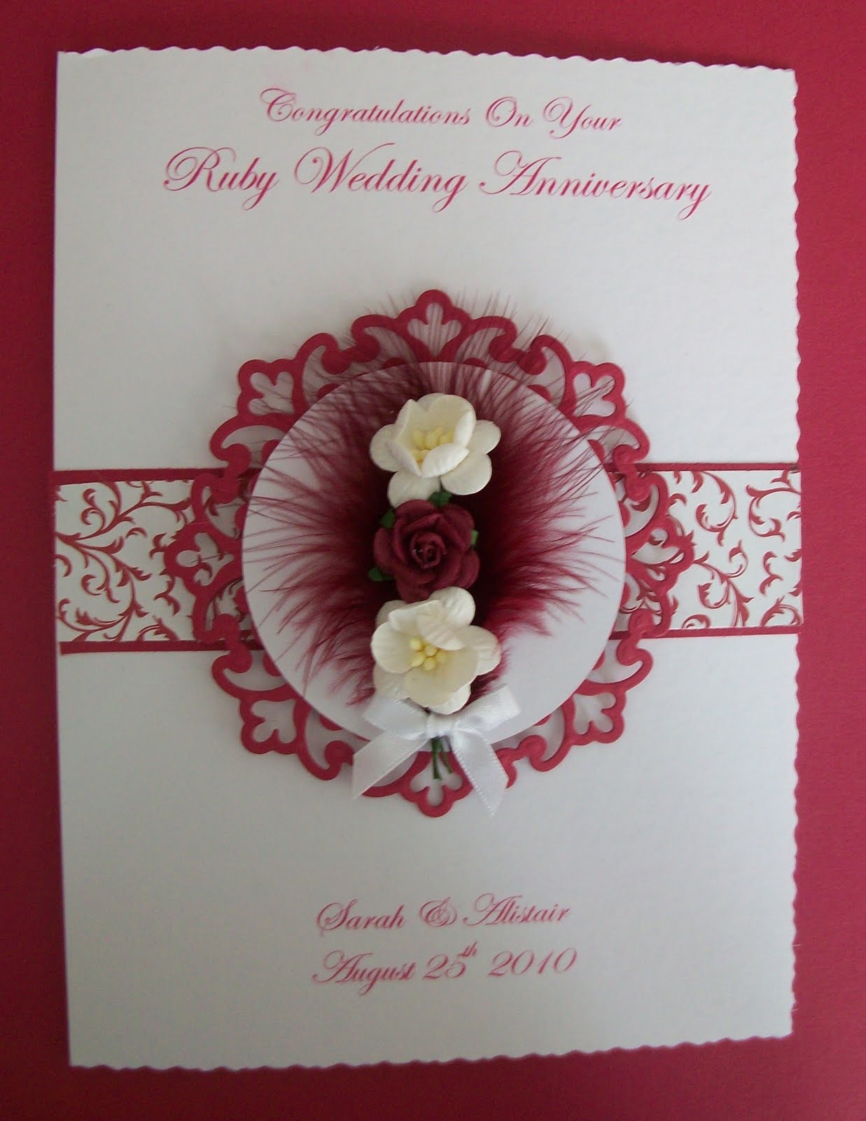 Bizzie Lizzie Cards: Ruby Wedding Anniversary