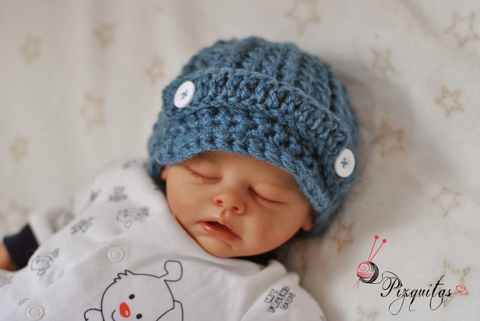Boina bebe con tira y botones ~ Pizquitas