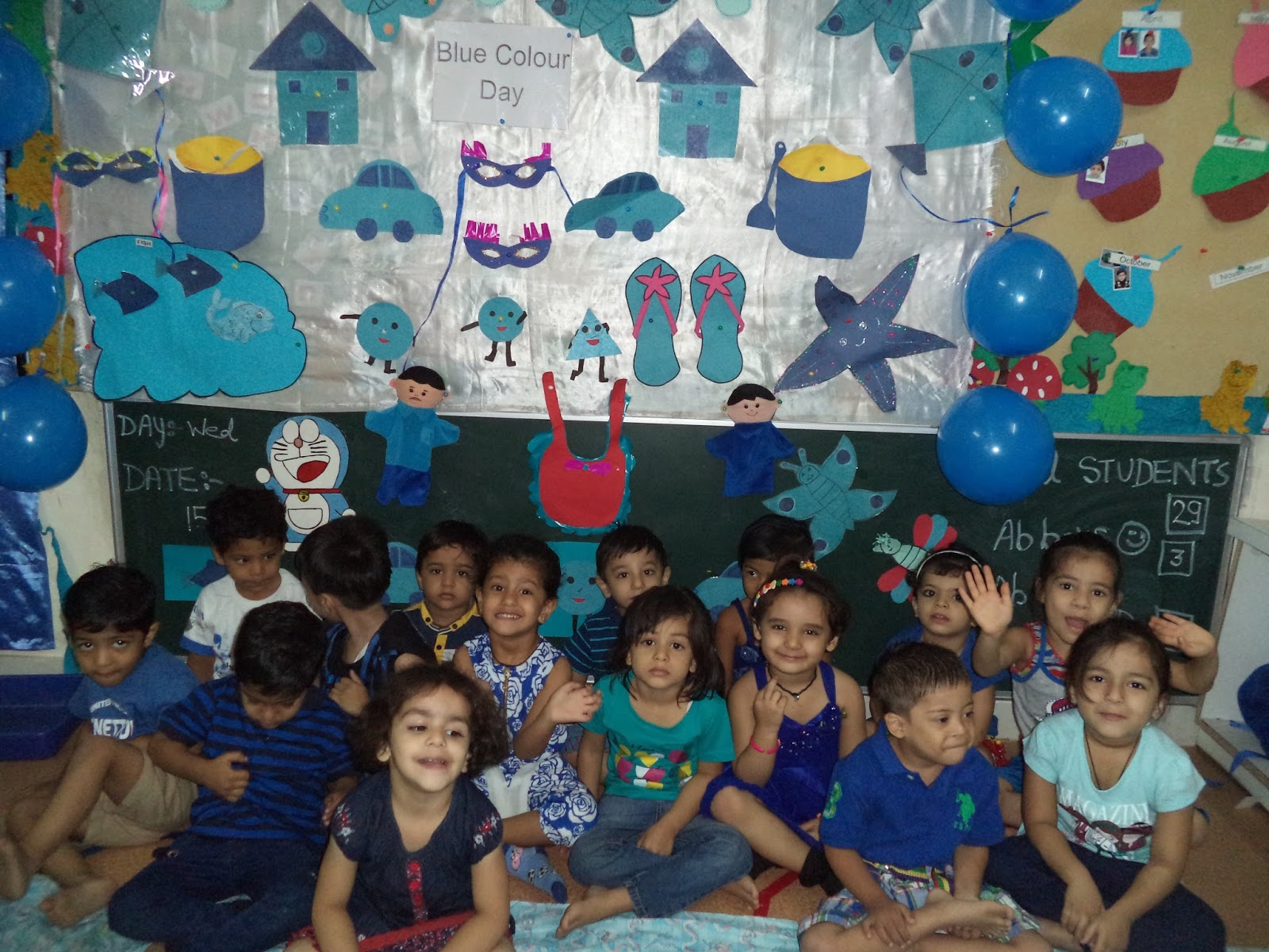 On the top of the World...: Celebrated Blue Colour Day (Nusery) on 15. ...