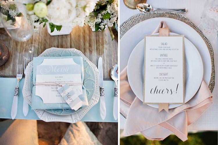 Marzua: El diseño del menú en la decoración de las bodas