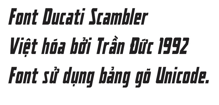 Font Number Football: Font Ducati Scrambler Việt hóa bởi Trần Hữu Đức